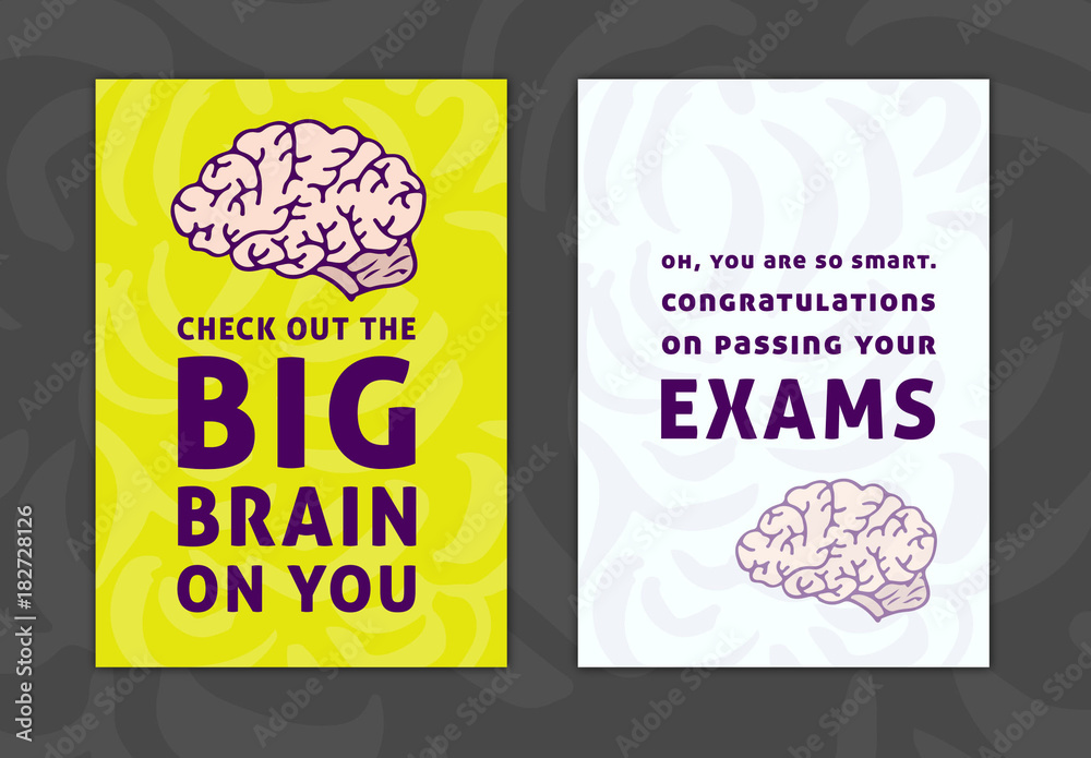 School Exams Greeting Card Layout 06 Stock Template | Adobe Stock