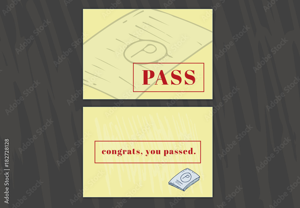 School Exams Greeting Card Layout 05 Stock Template | Adobe Stock