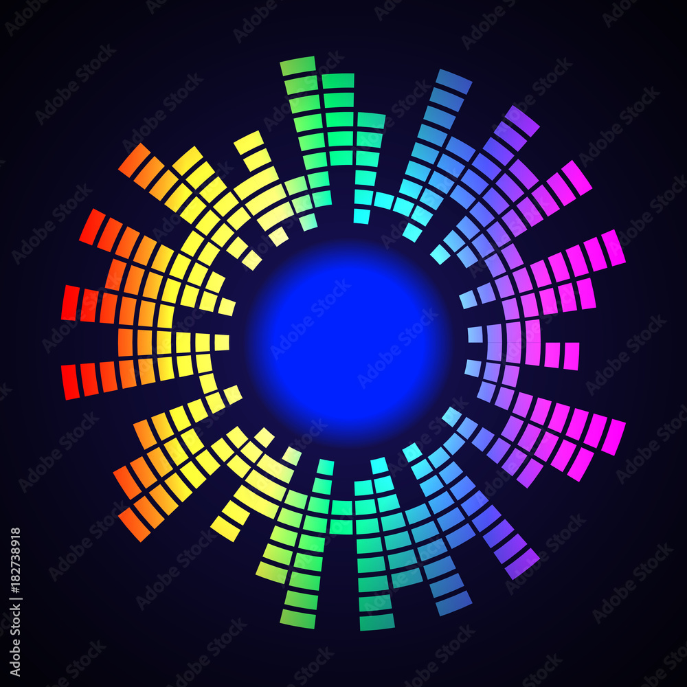 Equalizer Circle Logo Stock Vector | Adobe Stock