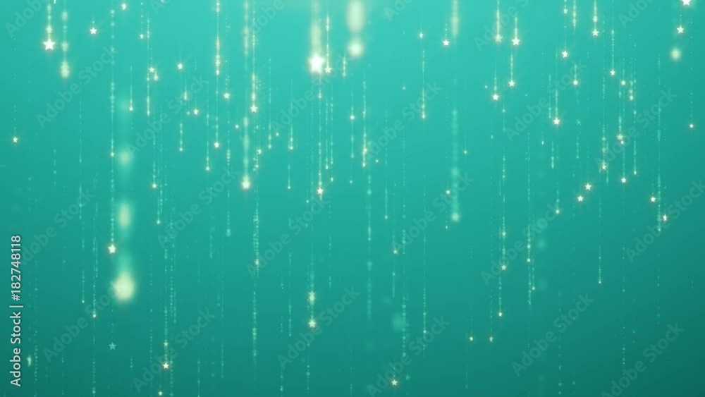 falling sparkle rain glamor aqua blue green background for led screens ...