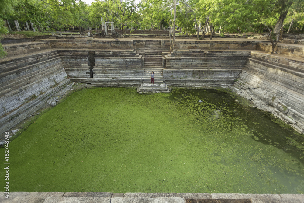 Huge Water Pond in Abhayagiri Monastic Complex at Anuradhapura with a ...