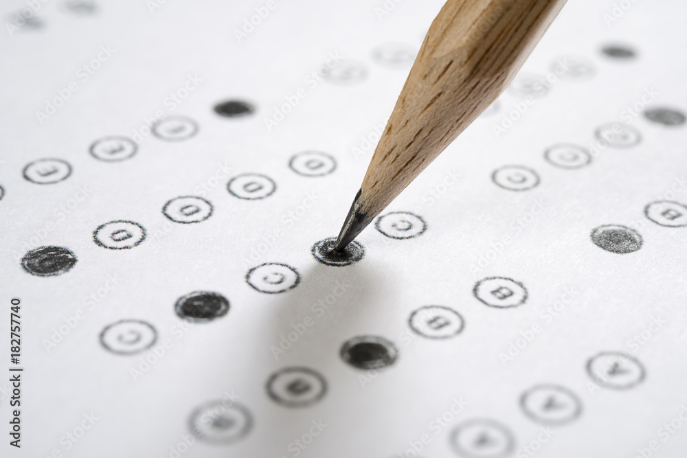 Test score sheet with answers Stock Photo | Adobe Stock