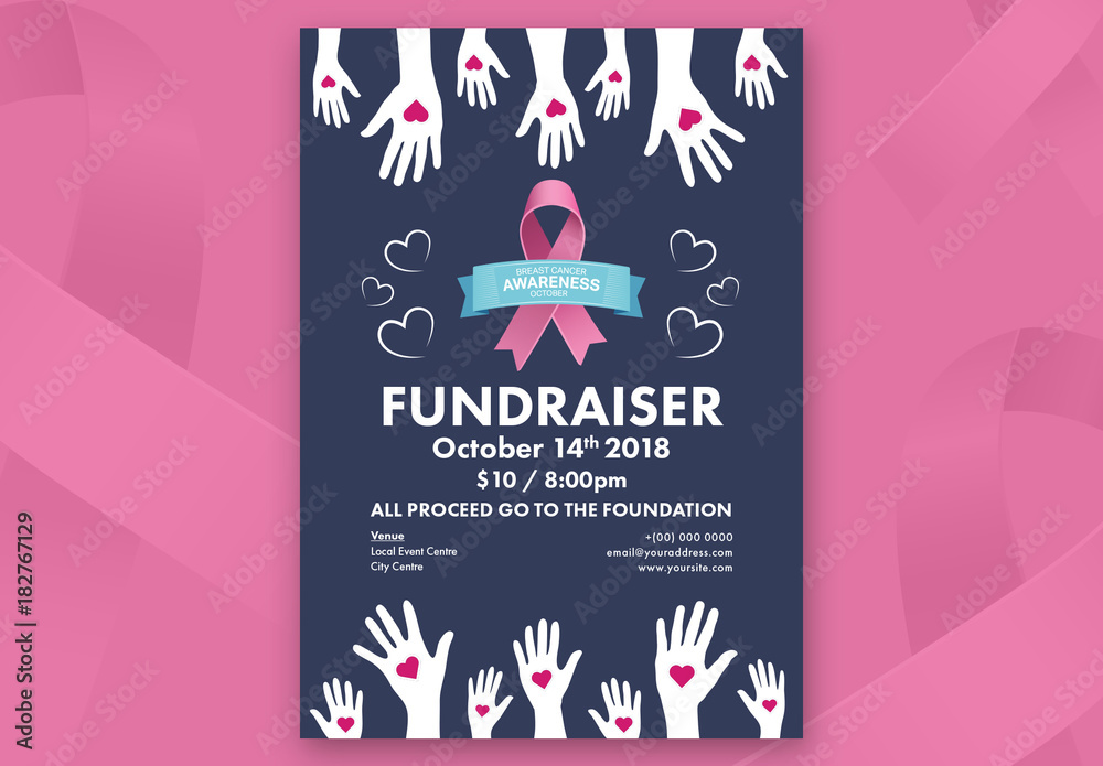 Breast Cancer Awareness Poster Layout 06 Stock 템플릿 | Adobe Stock