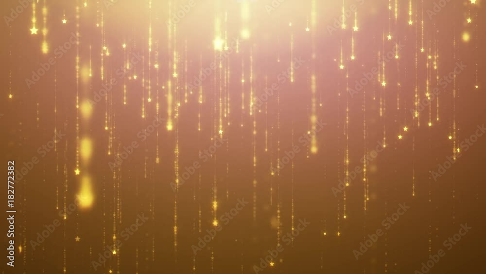 falling sparkle rain glamor background for led screens. golden stars ...