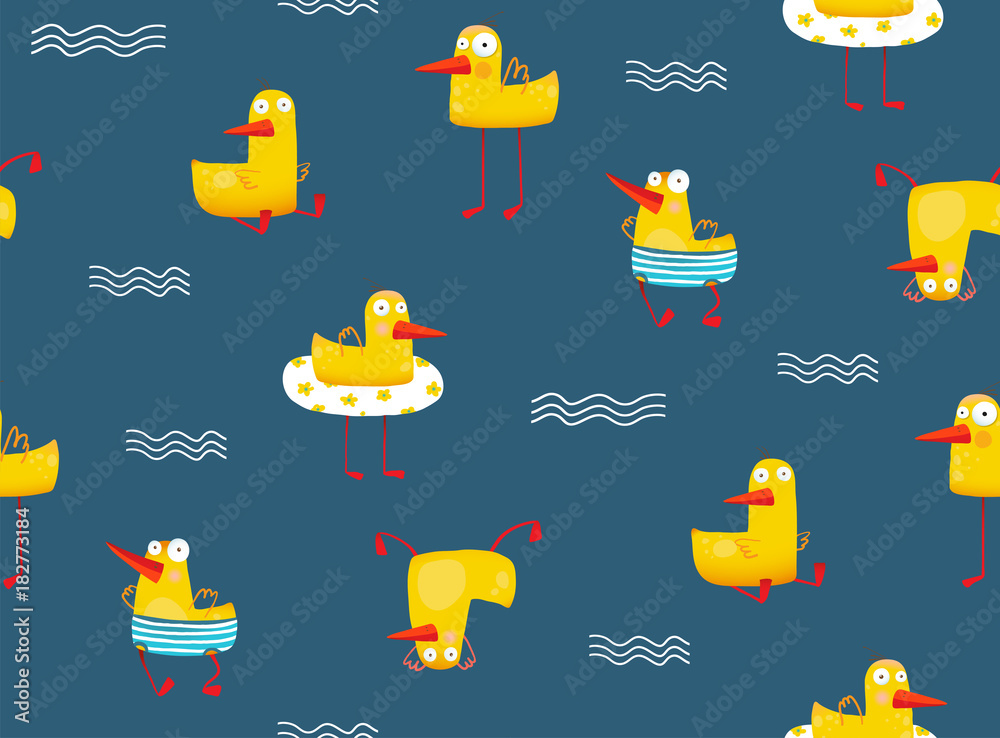 Funny cartoon tileable seamless backdrop illustration. Vector ...