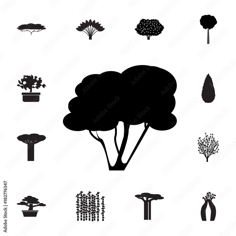 hazel tree icon. Set of silhouette of tree icons. Web Icons Premium ...