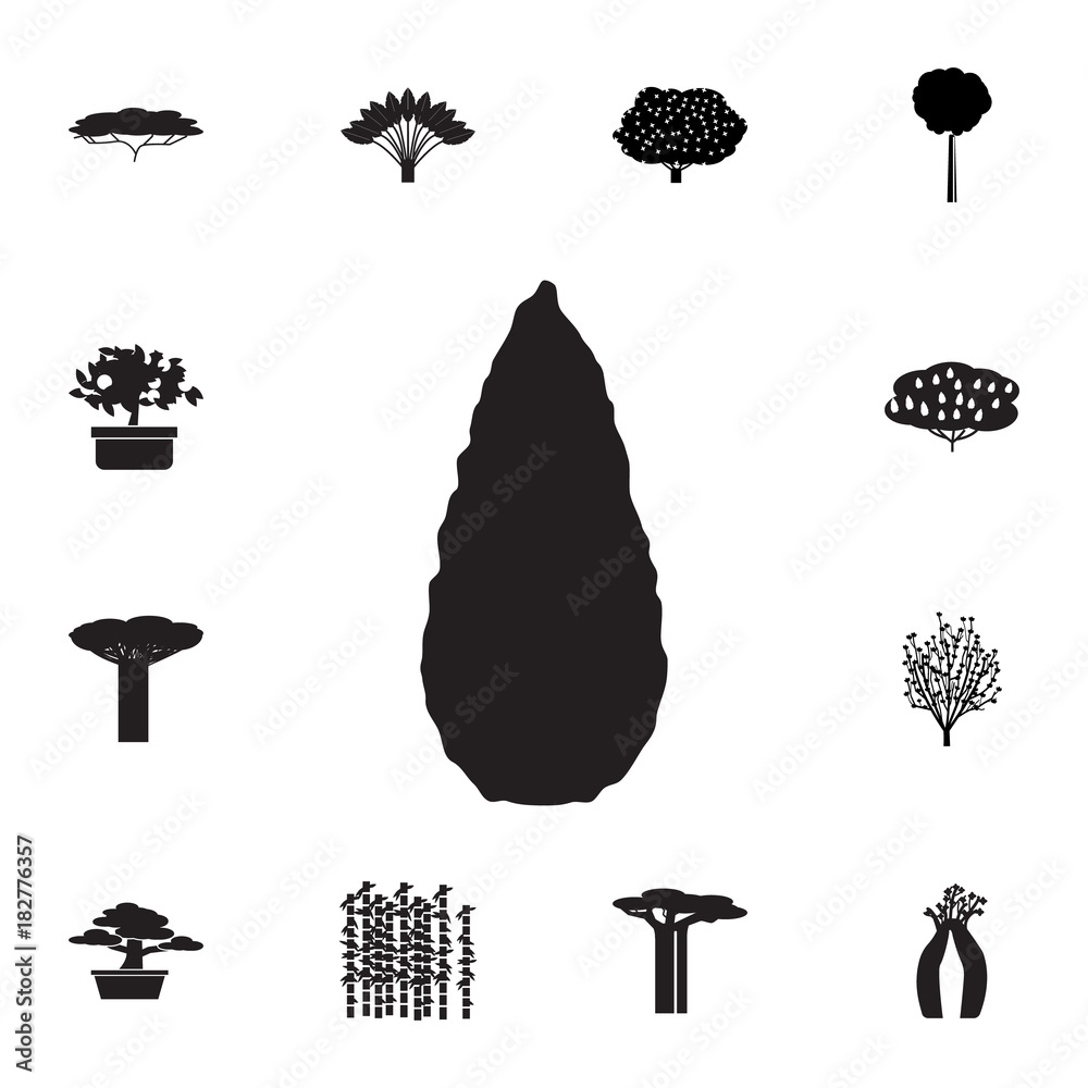 yew tree icon. Set of silhouette of tree icons. Web Icons Premium ...