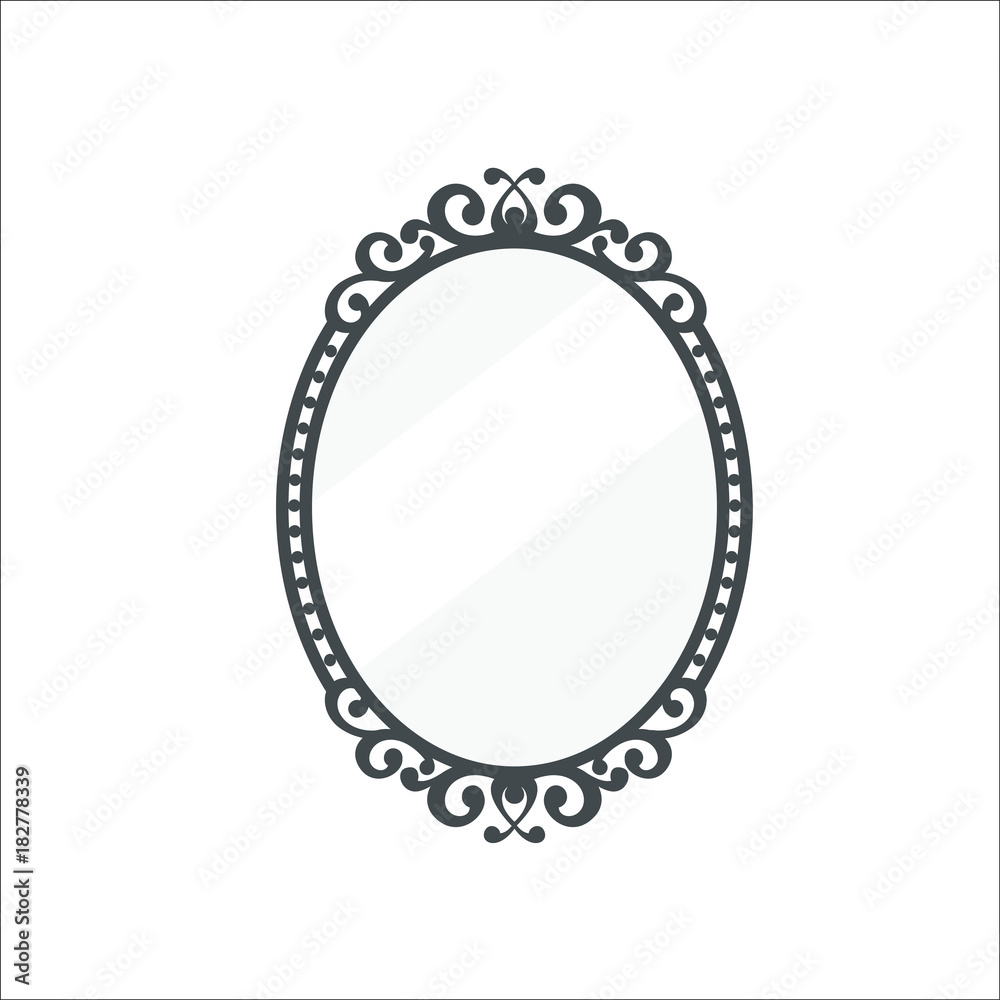 Vintage mirror icon. Vector illustration Stock Vector | Adobe Stock