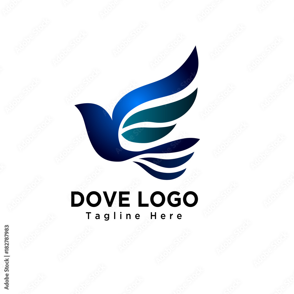 simple dove bird flying logo Stock Vector | Adobe Stock