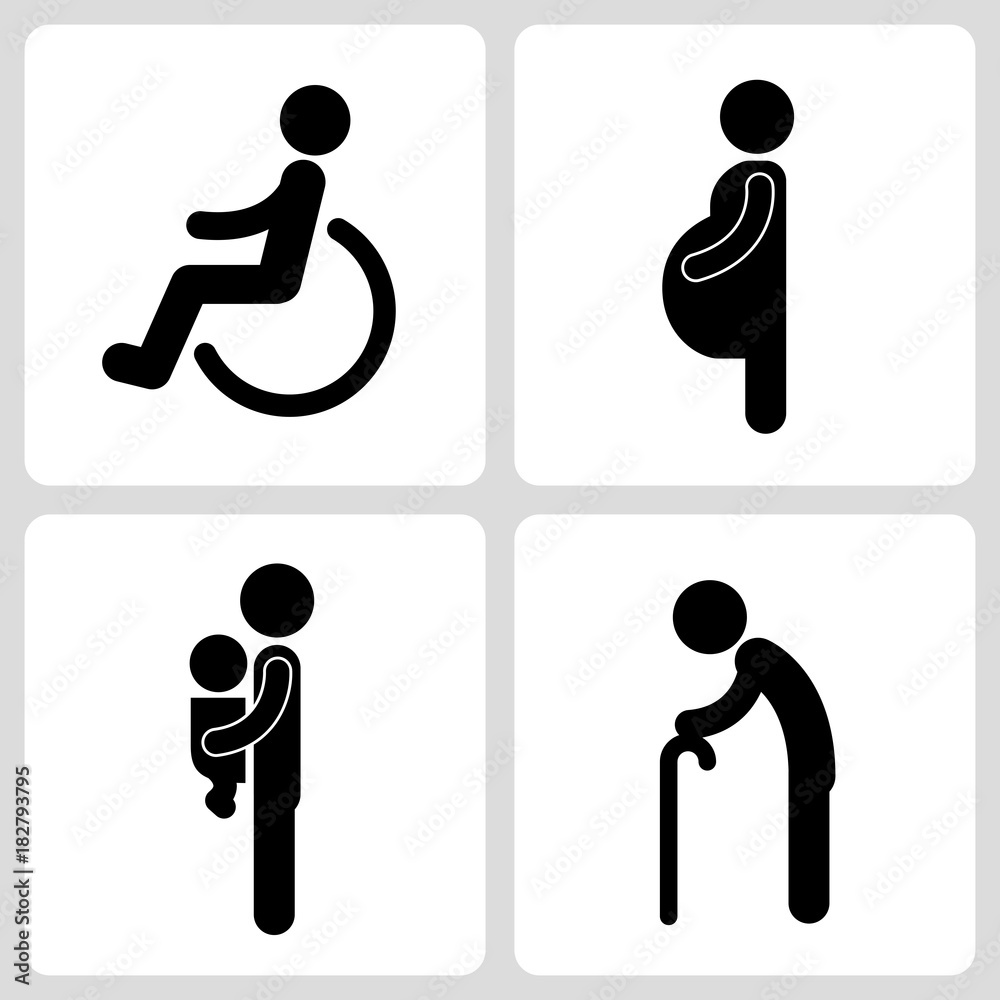 Socially vulnerable pictogram set. Stock Vector | Adobe Stock