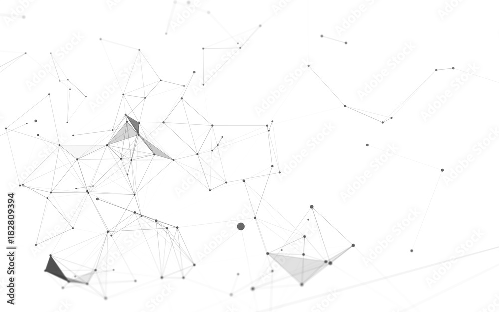 3D Abstract Polygonal White Background with Low Poly Connecting Dots ... 3D Abstract Polygonal White Background with Low Poly Connecting Dots ...