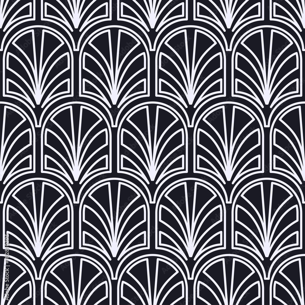 Vintage seamless art deco pattern. Template for design. Vector ...