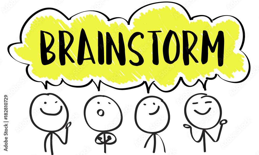 ภาพประกอบสต็อก Cartoons brainstorming ภาพ | Adobe Stock