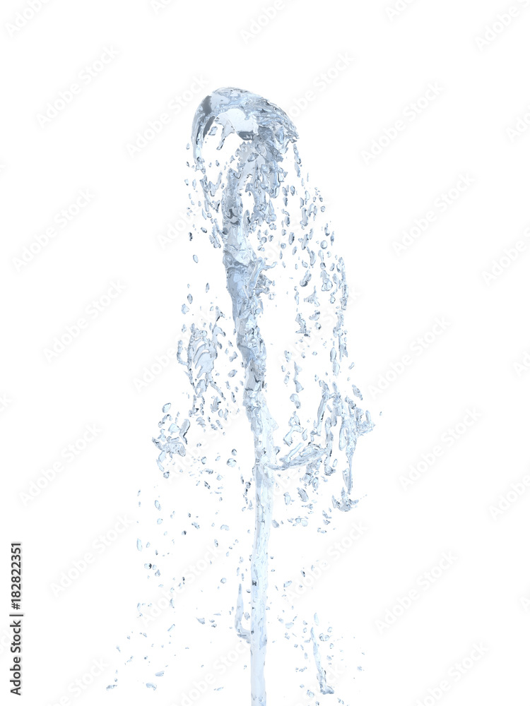 Stream Of Water White Background