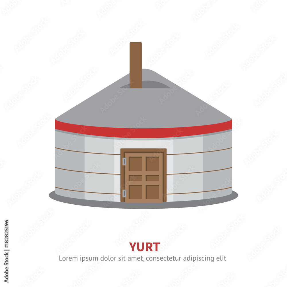 Mongolian Yurt icon vector Illustration. Stock Vector | Adobe Stock