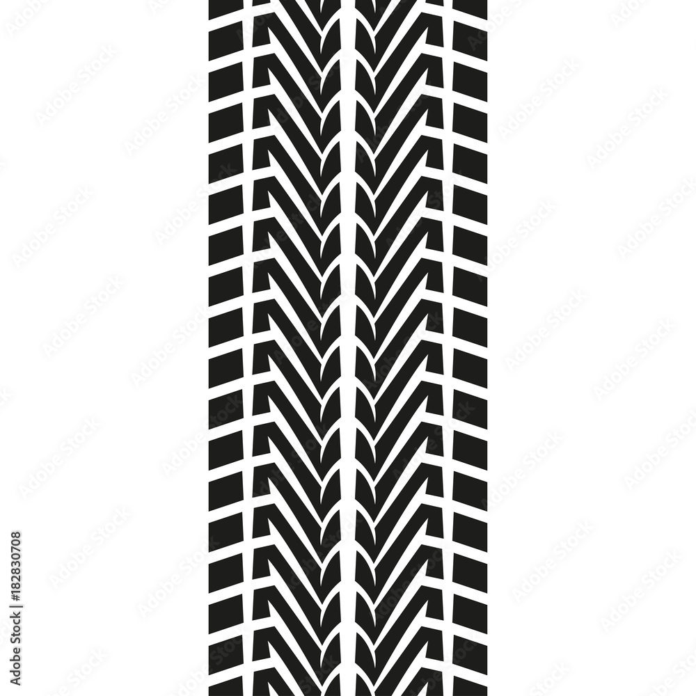 Tire tread or track isolated on white background. Tyre print. Vector ...