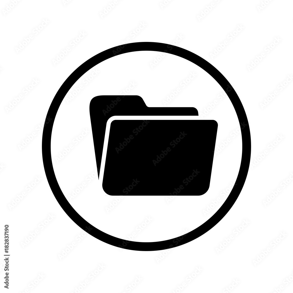 Vector of Folder icon in Circle line - vector iconic design Stock ...