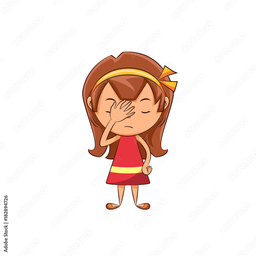 Girl facepalm gesture Stock Vector | Adobe Stock