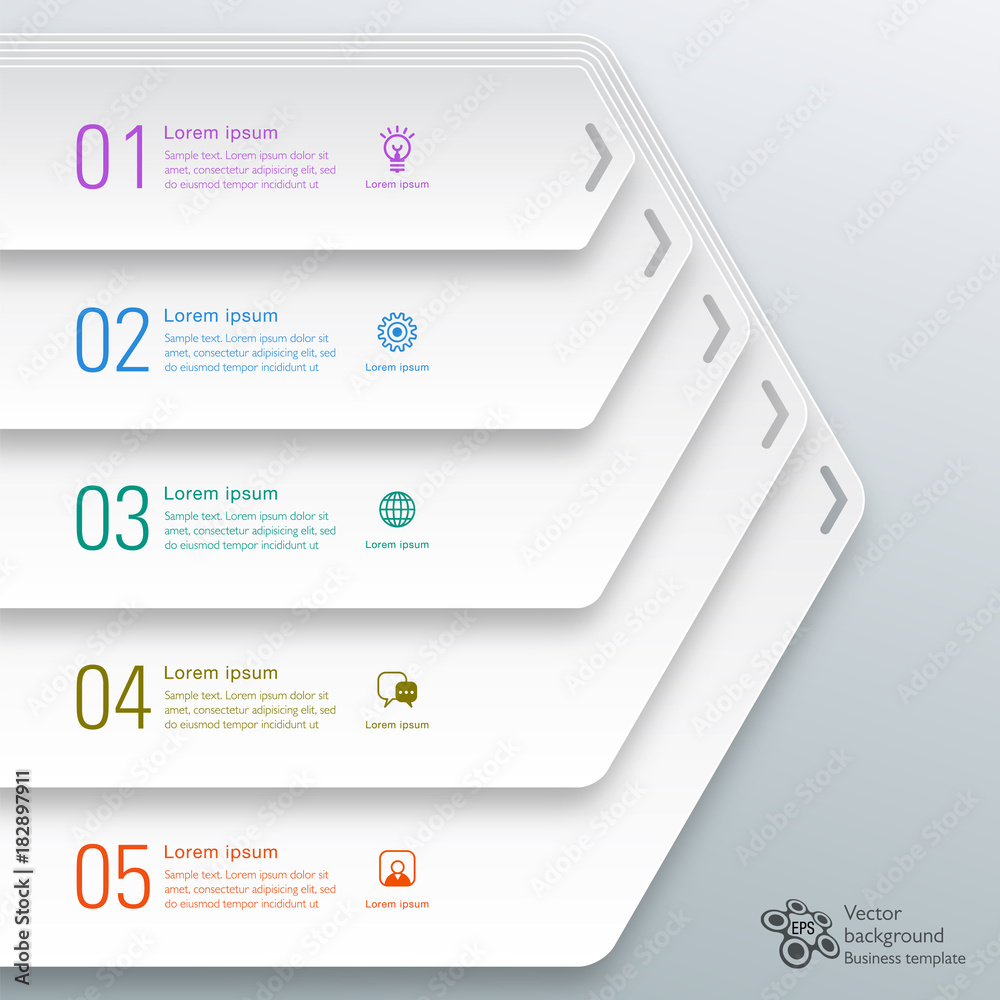Infographics Vector Background 5-Step Process Stock Vector | Adobe Stock