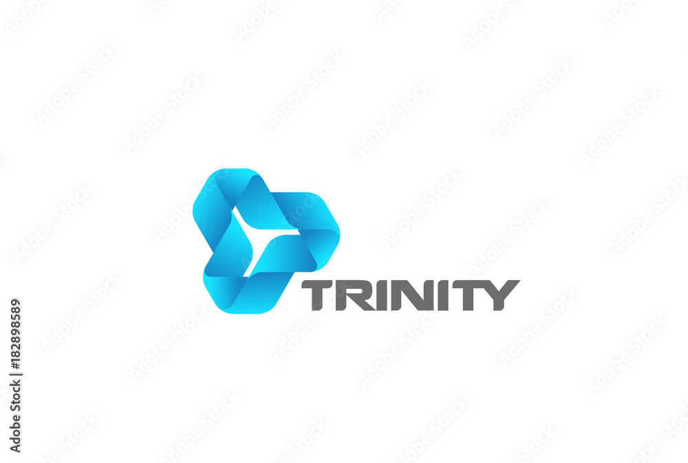 Infinity Looped Triangle Logo vector. Corporate Technology loop Stock ...