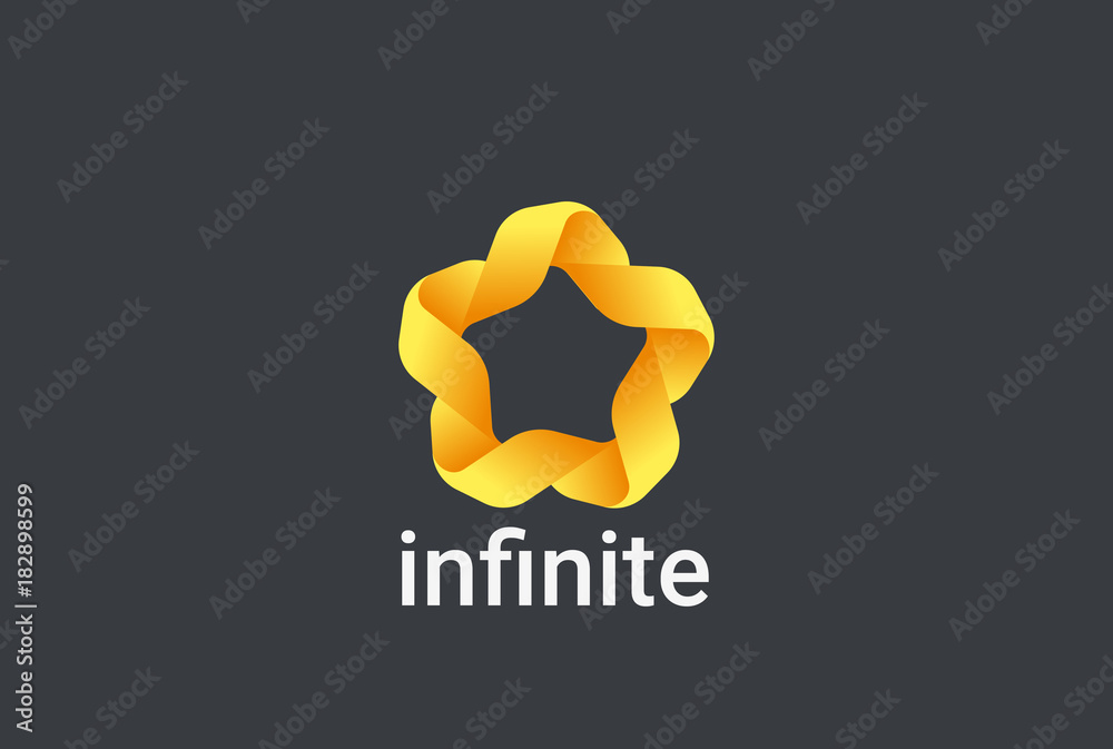 Five point Star Union Logo infinity vector. Teamwork icon Stock Vector ...