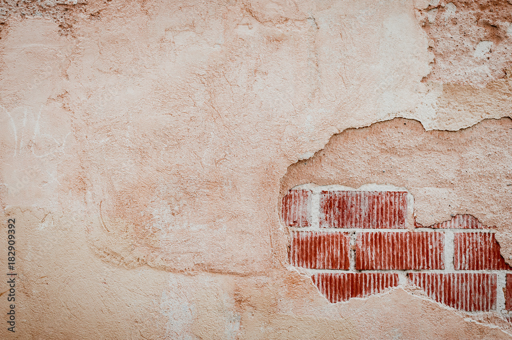 Pared rota con ladrillo visto, fondo Stock Photo | Adobe Stock