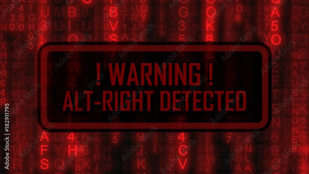 Vidéo Stock The text Alt-right warning, appearing on a board over ...