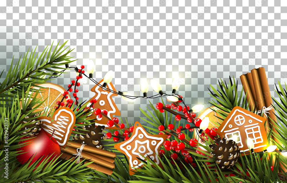 Traditional Christmas border Stock Vector | Adobe Stock