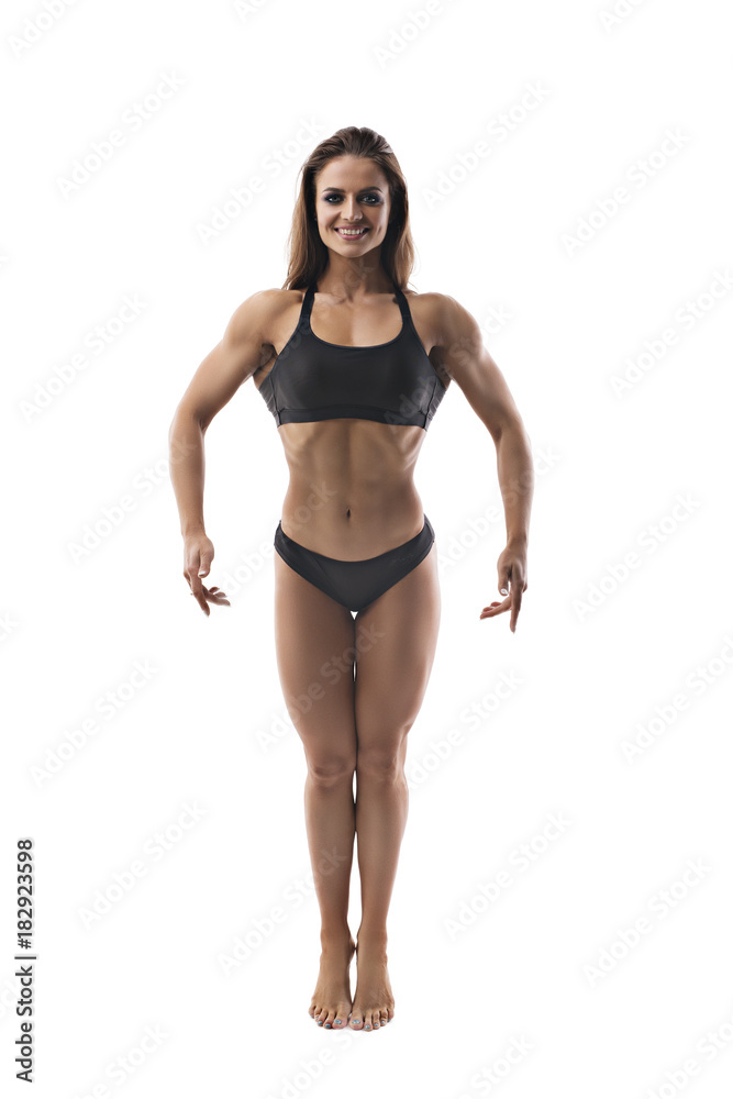 Muscular Sexy Female Bodybuilder Isolated Shot Foto De Stock Adobe Stock
