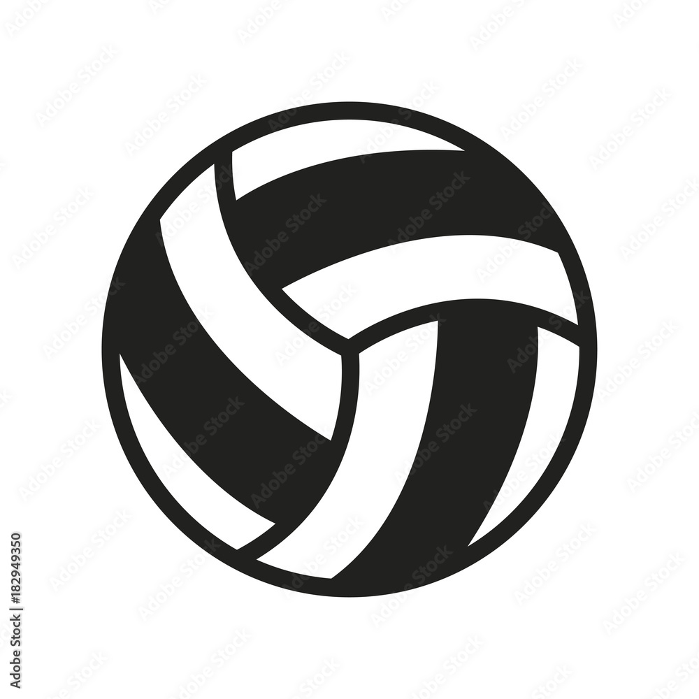 Volleyball Ball Minimal Flat Line Outline Stroke Icon Pictogram Symbol ...