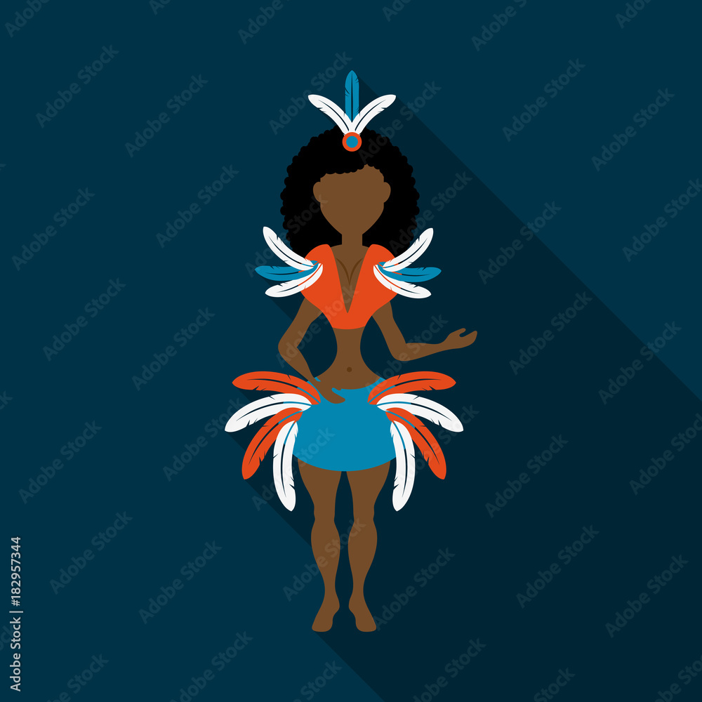 Brazilian samba dancers. Vector carnival girls wearing a festival ...