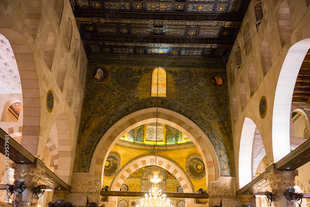 BAITULMUQADDIS, PALESTINE - 13TH NOV 2017; Internal view of Al-Aqsa ...