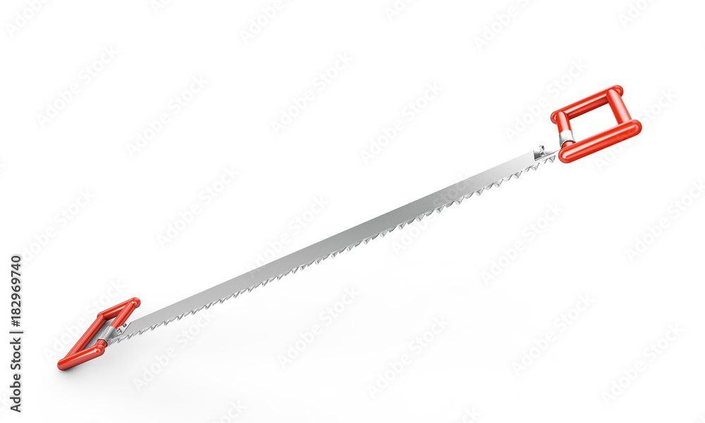 Two-man saw front view isolated on white background. Series garden ...