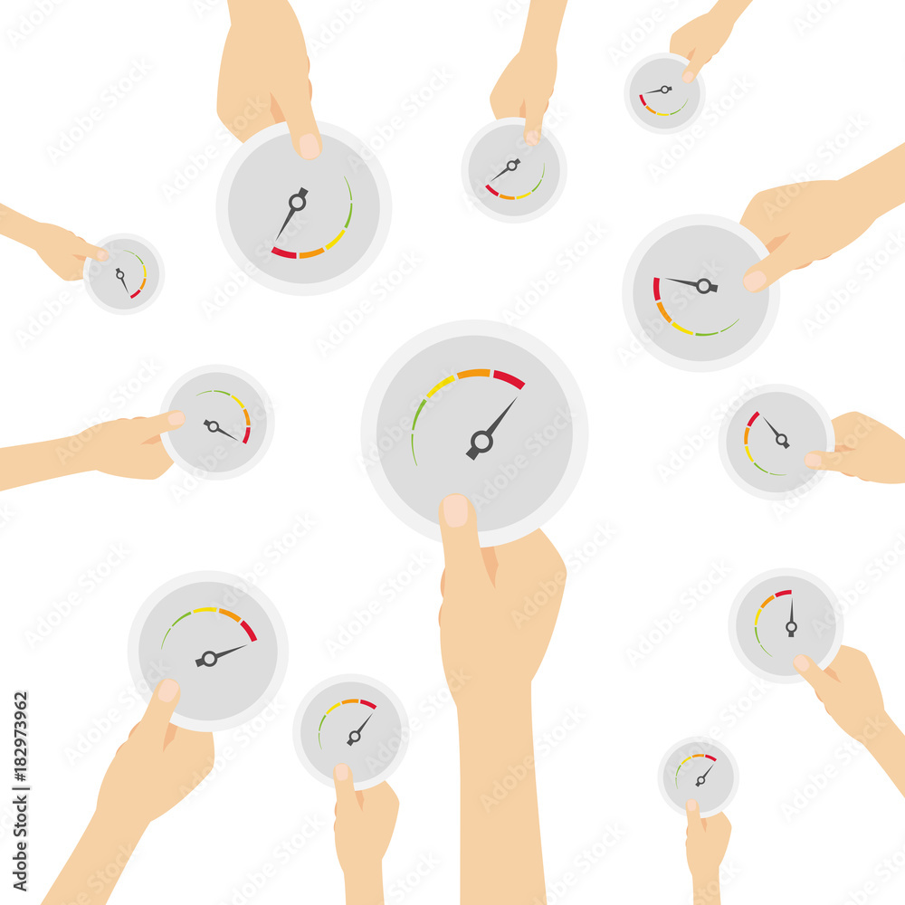 Hand hält Symbol - Tacho Stock-Vektorgrafik | Adobe Stock