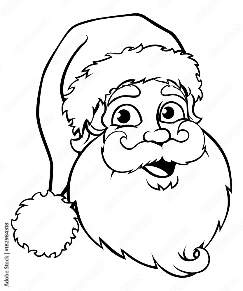 Santa Claus Outline Stock Vector | Adobe Stock