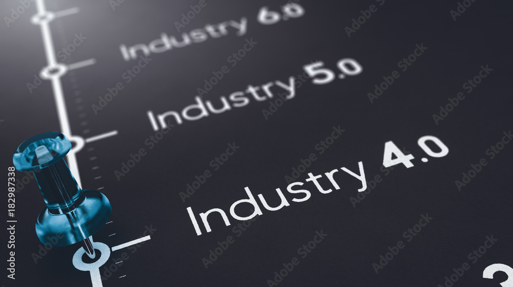 Industry 4.0 and the next manufacturing evolutions Stock Illustration ...