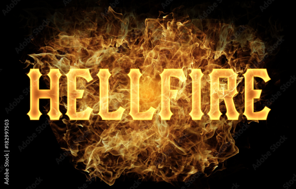 hellfire word text logo fire flames design Stock Illustration | Adobe Stock