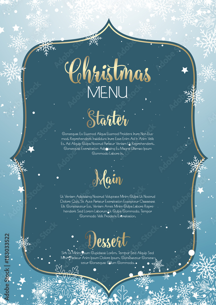 Christmas menu design Stock Vector | Adobe Stock