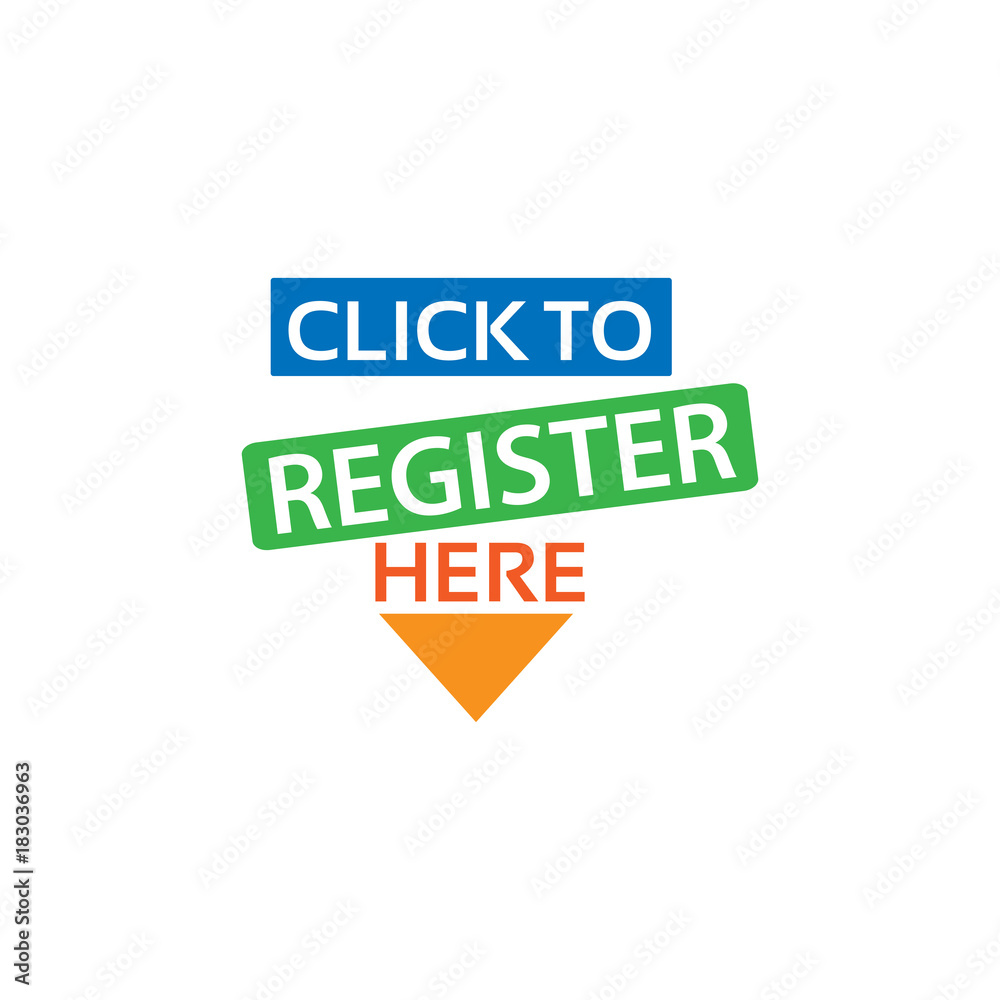 Click to register here icon Stock Vector | Adobe Stock