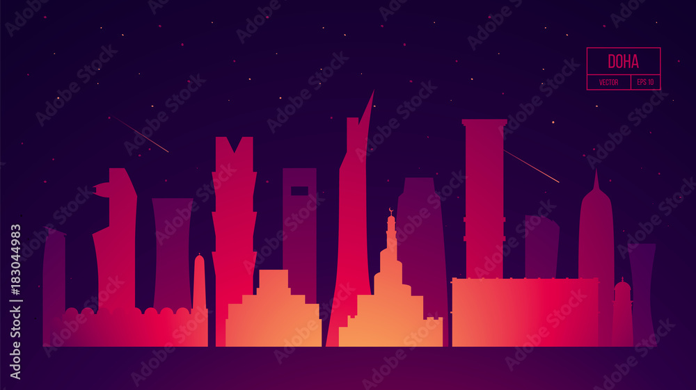 Qatar Buildings Vector