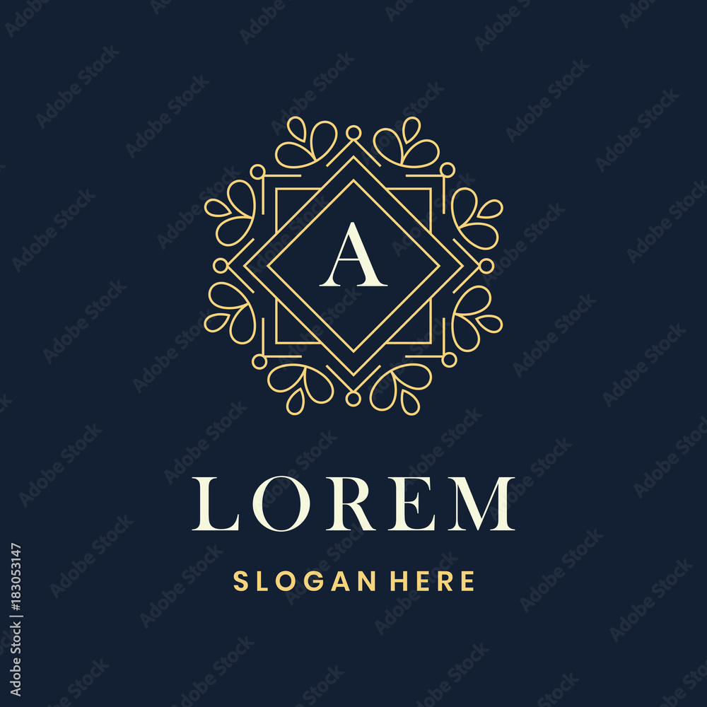 Frame texture logo template simple emblem isolated vector illustration ...