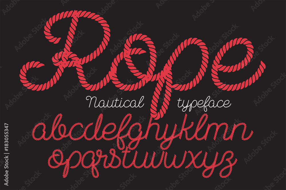 Rope alphabet vector font Stock Vector | Adobe Stock