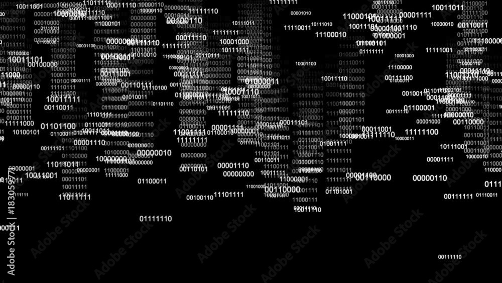 Binary rain 8 bit. Abstract backdrop background. Digital Data Stream Matrix Effect. Zero ones ...