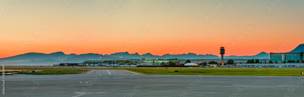 Modern air service in the airport for passengers and luggage, comfort ...