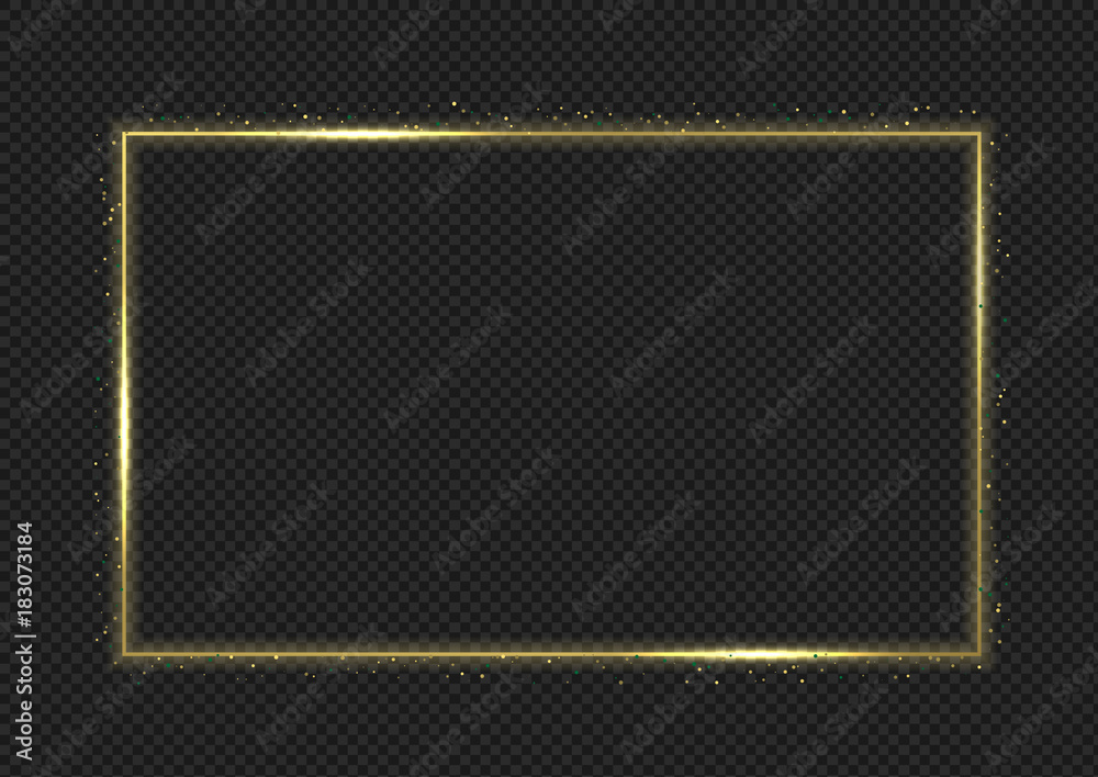 Magic golden frame Stock Vector | Adobe Stock