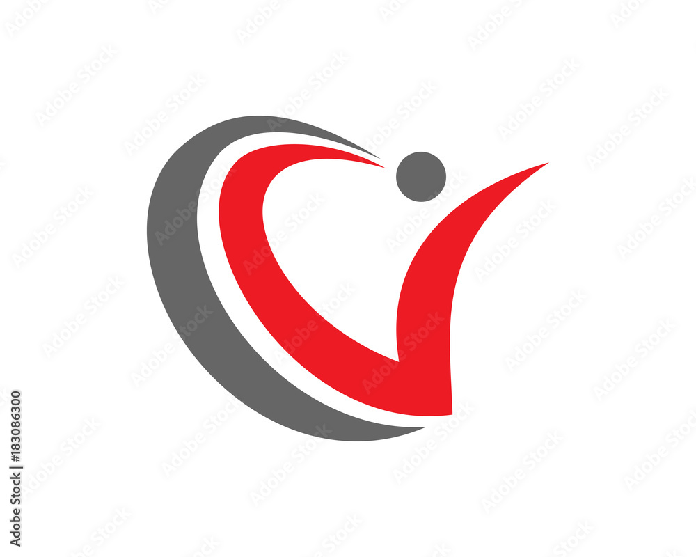 iv cv curve letter logo Stock Vector | Adobe Stock