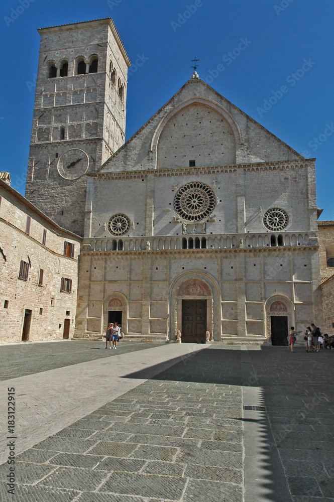 Assisi, la cattedrale di San Rufino Stock Photo | Adobe Stock