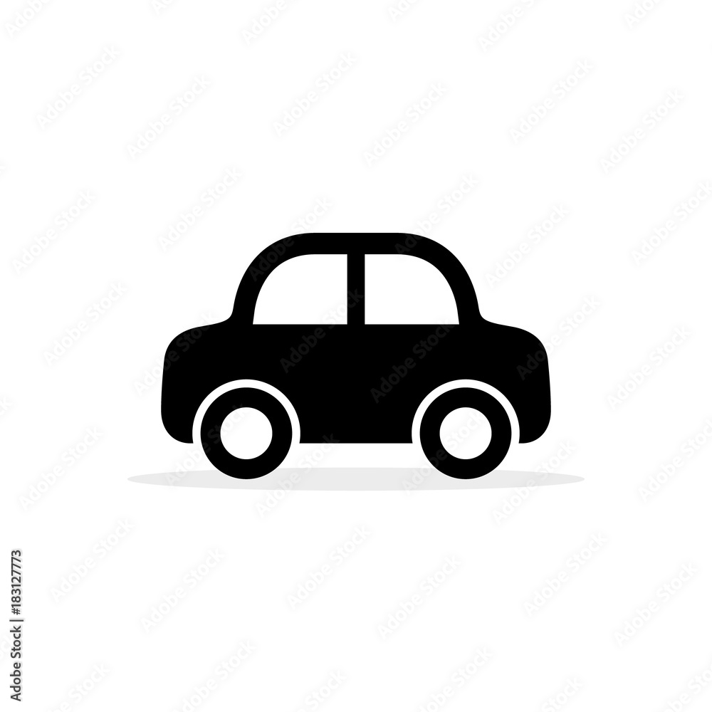 Car icon, vector flat simple cartoon transportation symbol isolated on ...