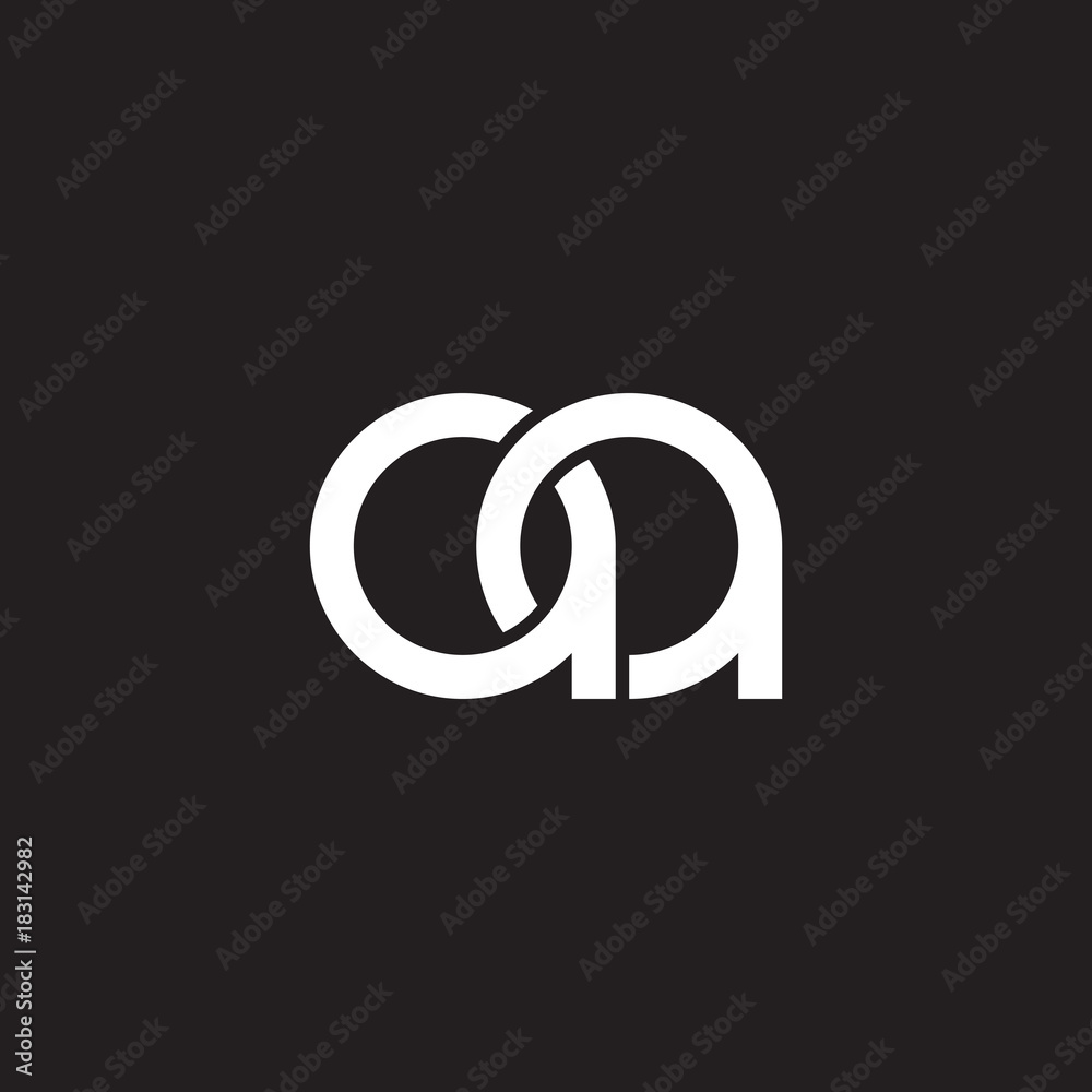 Initial lowercase letter aa, overlapping circle interlock logo, white ...