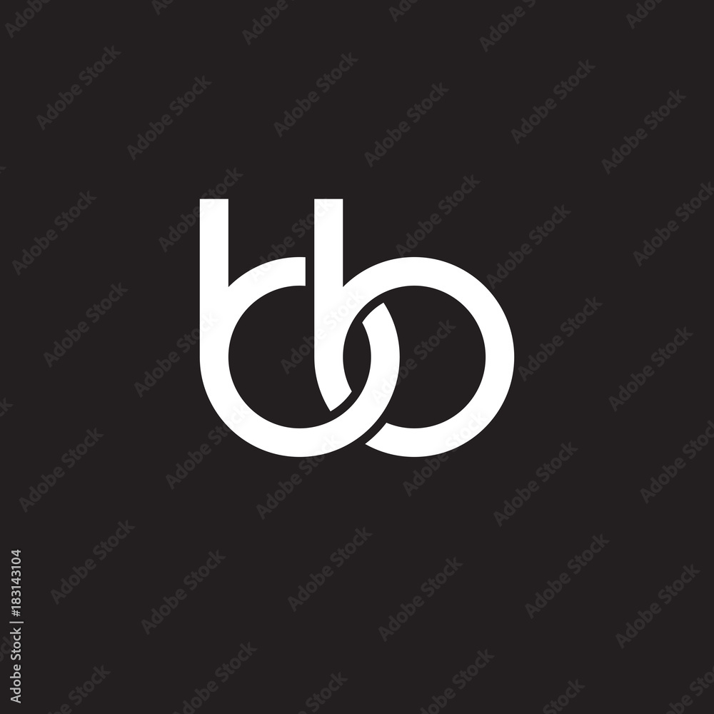 Initial lowercase letter bb, overlapping circle interlock logo, white ...